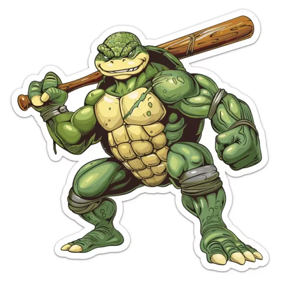 Angry Baseball Turtle Sticker Phone Decal Water Bottle Stickers Car ...
