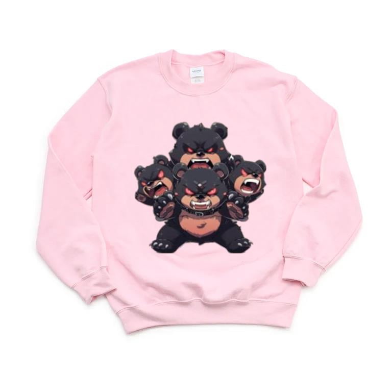 Angry Bears Fierce and Playful Graphic Cartoon Style Meme Sweatshirt ...