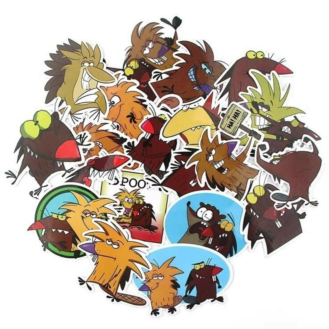 Angry Beaver Cartoon Themed Set of 20 Assorted Stickers Decal Set ...