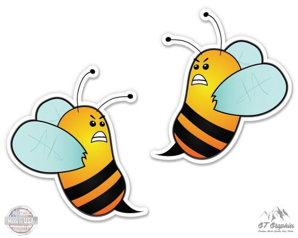 Angry Bees Stingers Wasps - 2" each Vinyl Stickers - For Car Laptop I ...