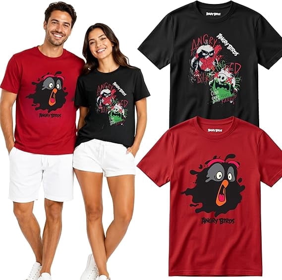 Angry Birds 2-Pack Graphic T-Shirts for Men & Women (S–2XL), Official ...