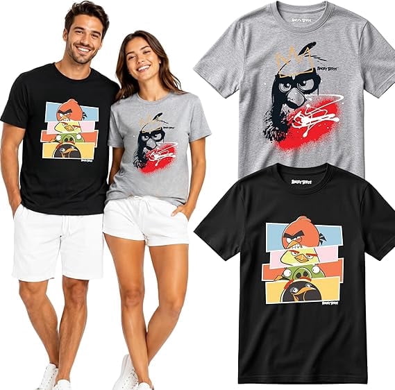 Angry Birds 2-Pack Graphic T-Shirts for Men & Women (S–2XL), Official ...