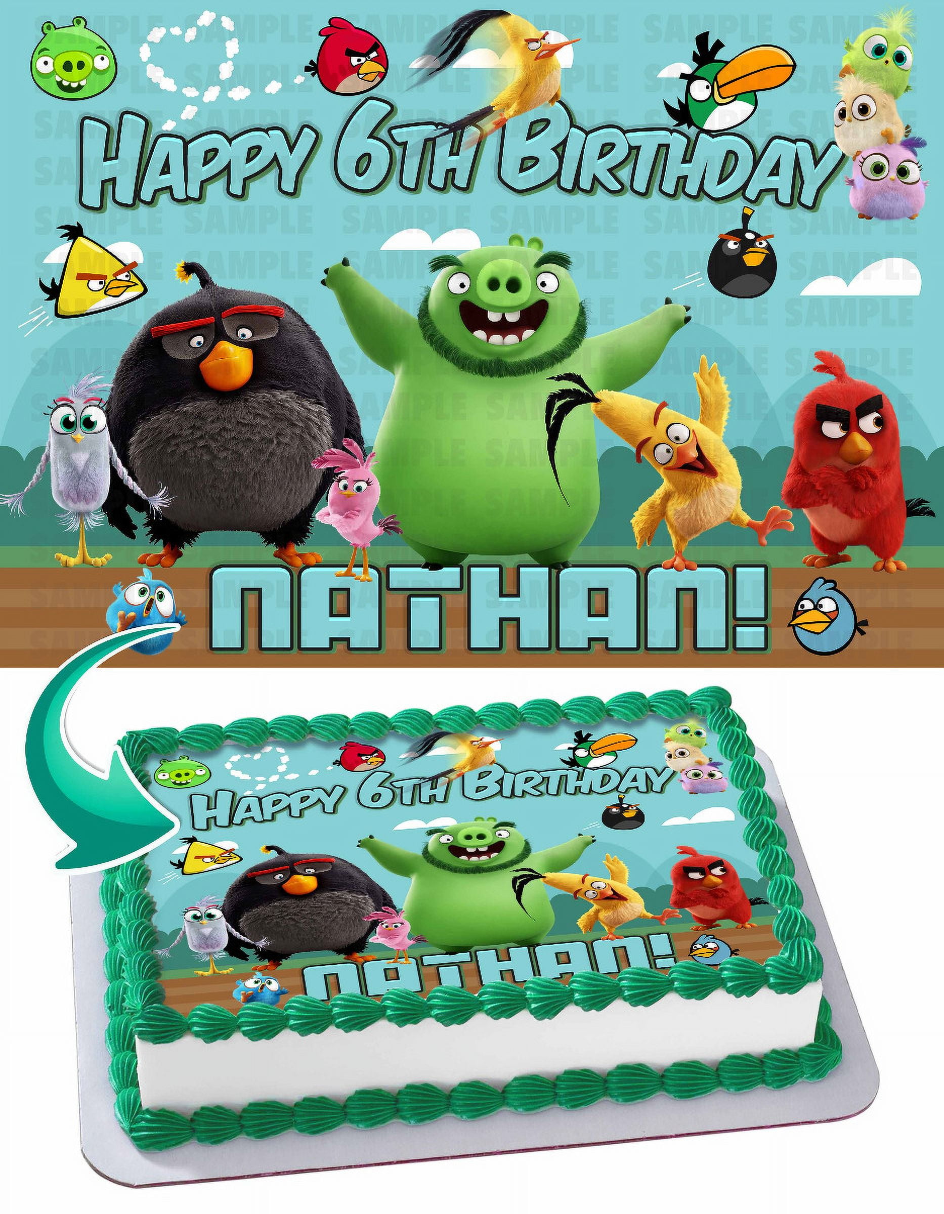 Angry Birds 2020 Edible Cake Image Topper Personalized Birthday Party 1 ...