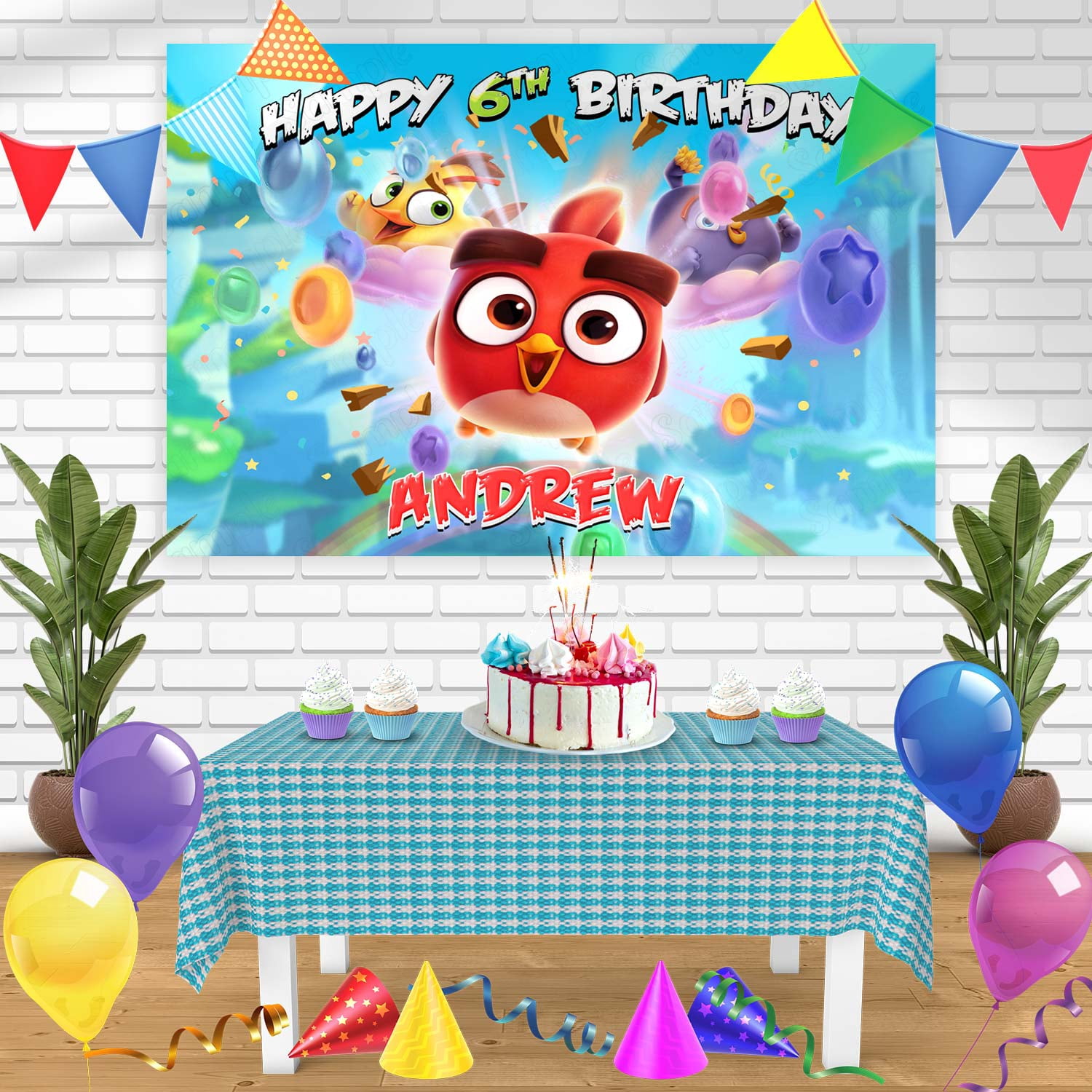Angry Birds Baby Birthday Banner Personalized Party Backdrop Decoration ...