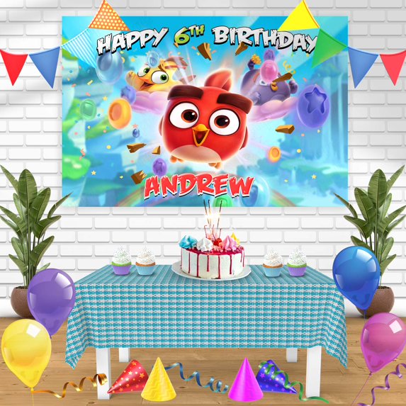 Angry Birds Baby Birthday Banner Personalized Party Backdrop Decoration ...