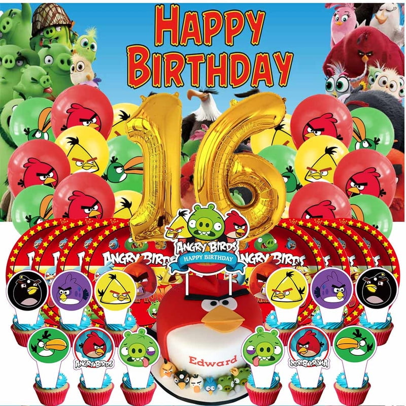 Angry Birds Balloons Party Supplies 16th Decor Tableware Birthday Cake ...