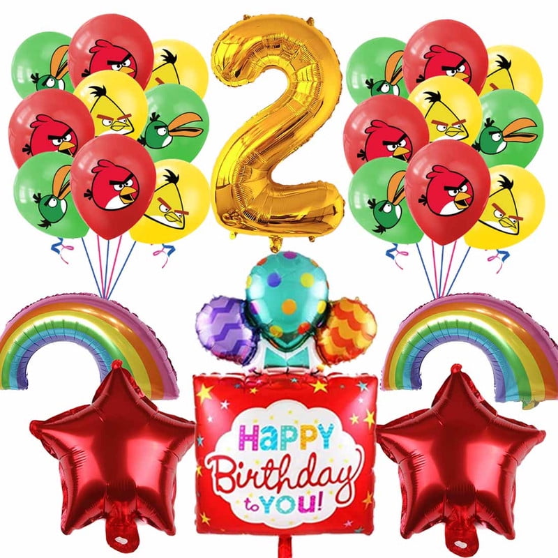 Angry Birds Balloons Party Supplies 2nd Big Number Decorations Decor ...