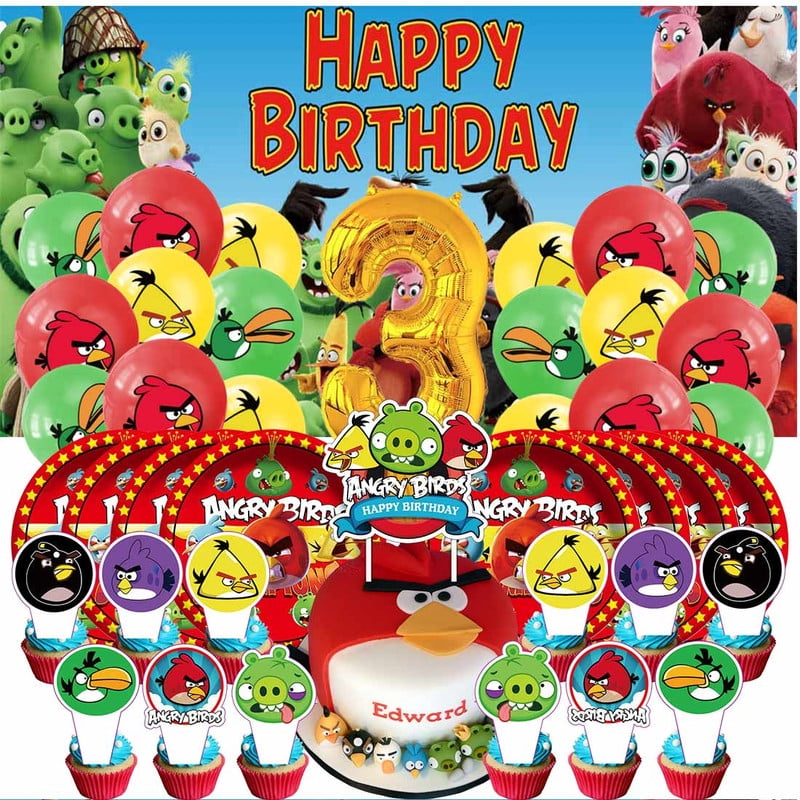 Angry Birds Balloons Party Supplies 3rd Decor Tableware Birthday Cake ...