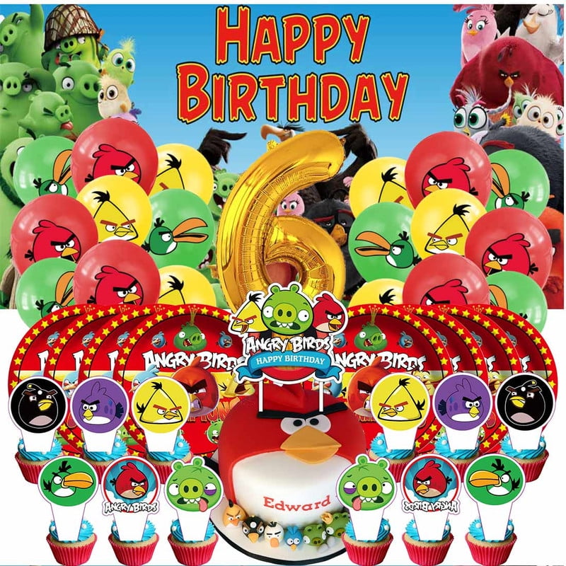 Angry Birds Balloons Party Supplies 6th Decor Tableware Birthday Cake ...
