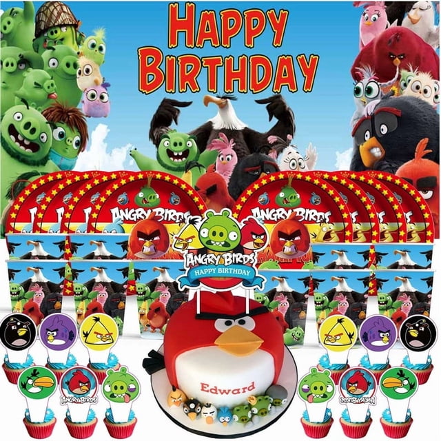 Angry Birds Birthday Cups Party Supplies Decor Backdrop Paper Plates ...