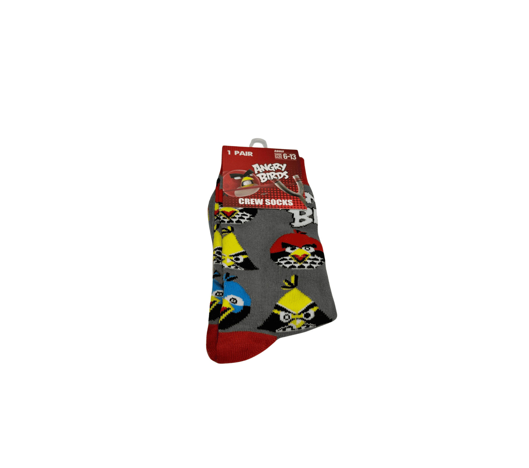 Angry Birds Crew Socks Gray Angry Birds 1 Pair - Walmart.com