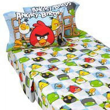 Angry Birds Character Decorated Full Size Bed Fitted Sheets Set ...