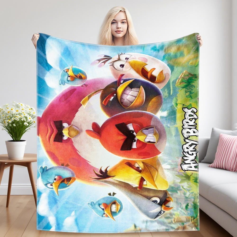 Angry Birds Gift Flannel Throw Blanket Soft and Lightweight Microfiber ...