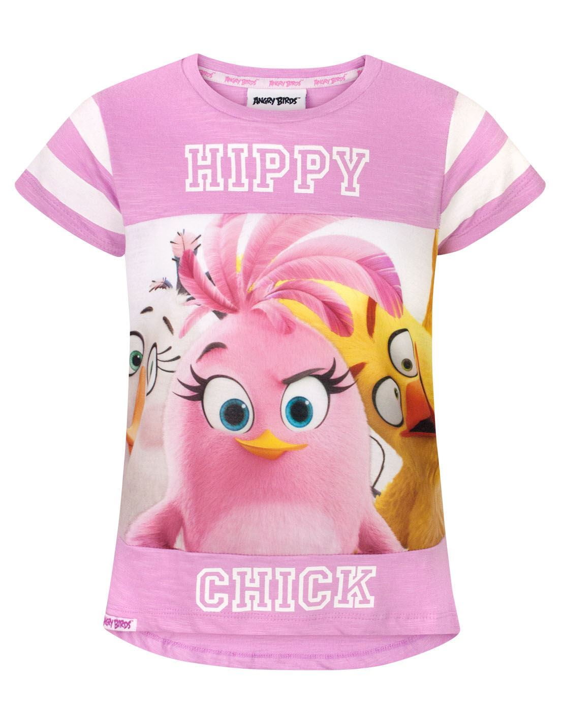 Angry Birds Girls Pink Short Sleeved T-Shirt - Walmart.com