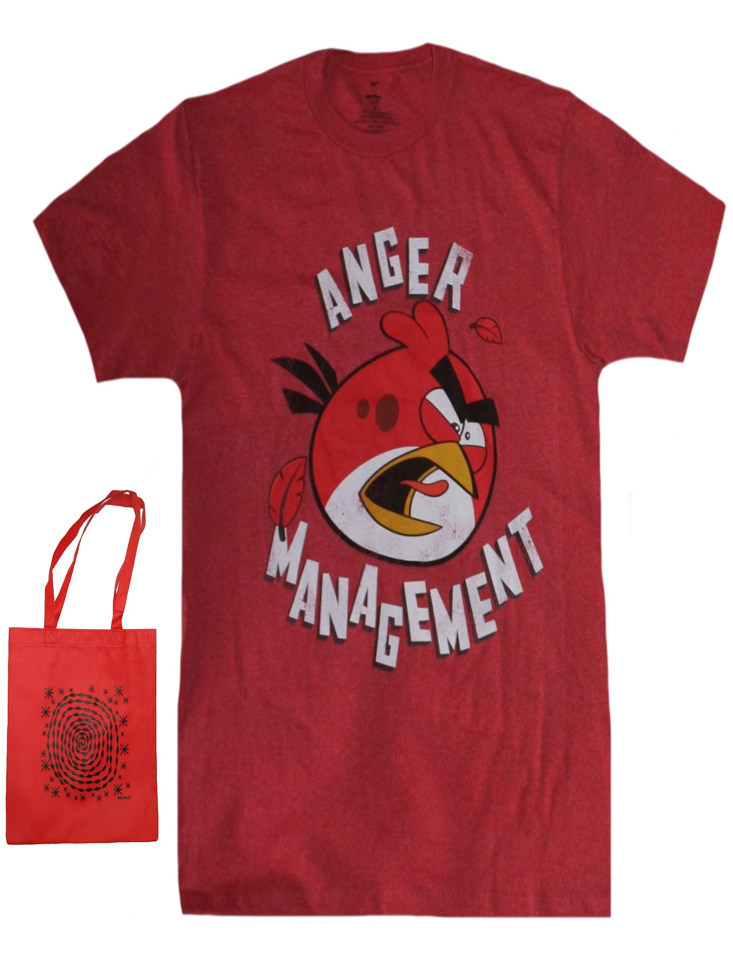 Angry Birds Men's Anger Management T-Shirt & Tote Multi-Pack Gift Set ...