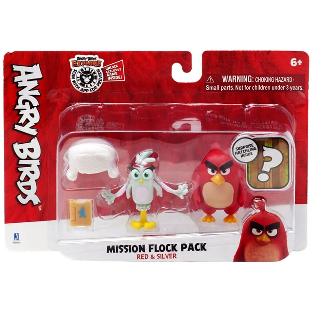 Angry Birds Mission Flock Pack Red & Silver Figure 2-Pack - Walmart.com