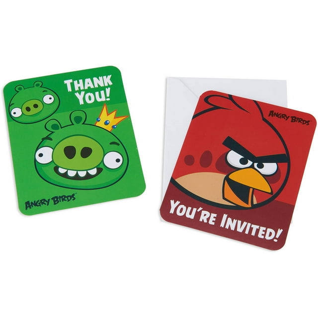 Angry Birds Party Invite and Thank-You Combo Pack, 8ct - Walmart.com