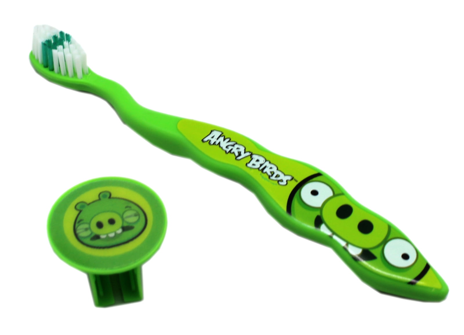 Angry Birds Piggies Green Toothbrush w/Brush Head Cover - Angry Bird ...