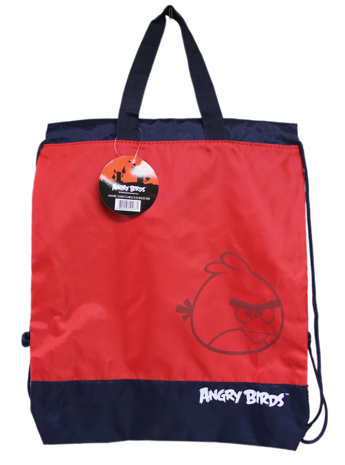 Angry Birds Red Bird Outline Red/Navy Colored Drawstring Backpack ...