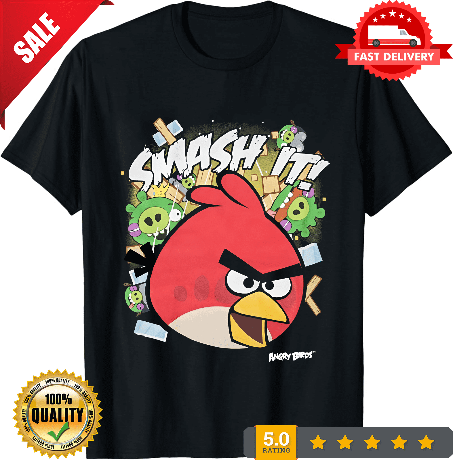 Angry Birds Smasher T-shirt Cotton Tee Size S to 234XL M720, ULTRA ...