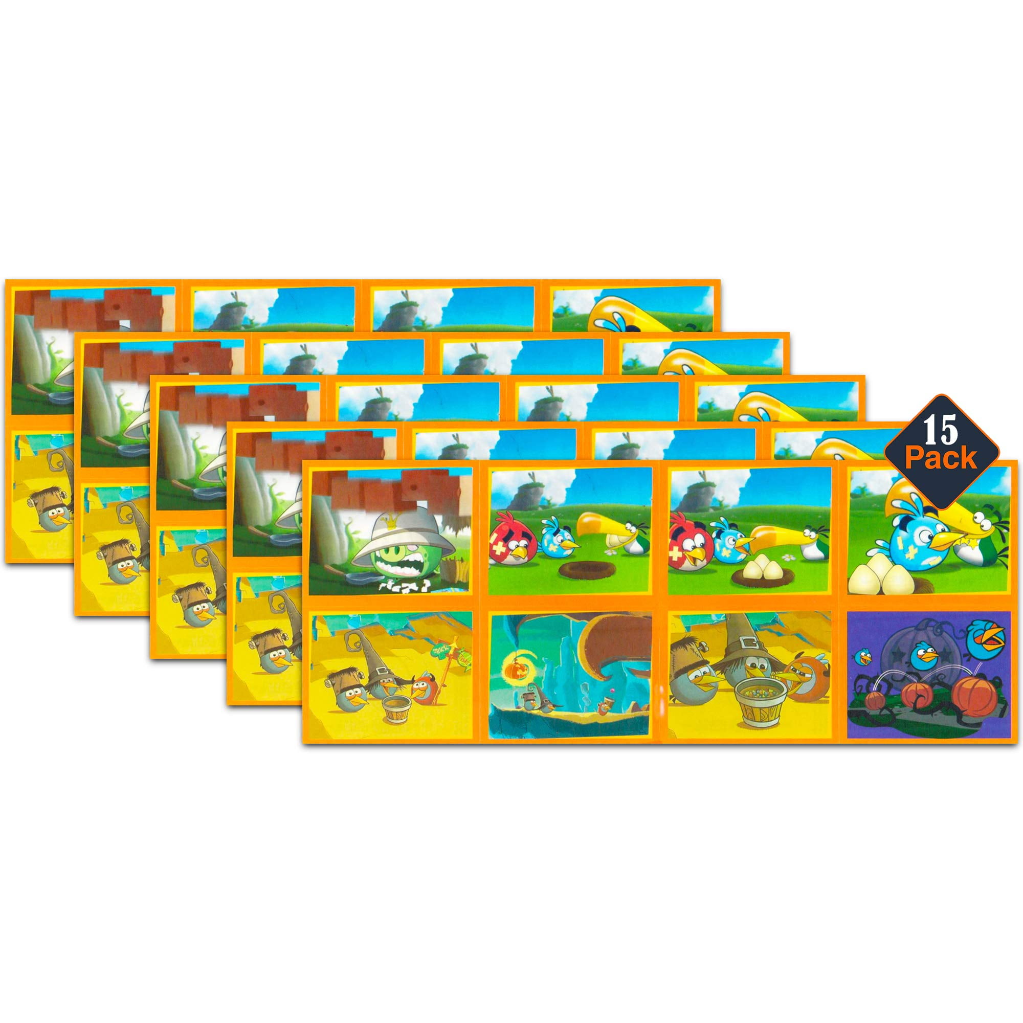 Angry Birds Stickers Party Favors Pack BSL1 ~ Bundle Includes 15 ...