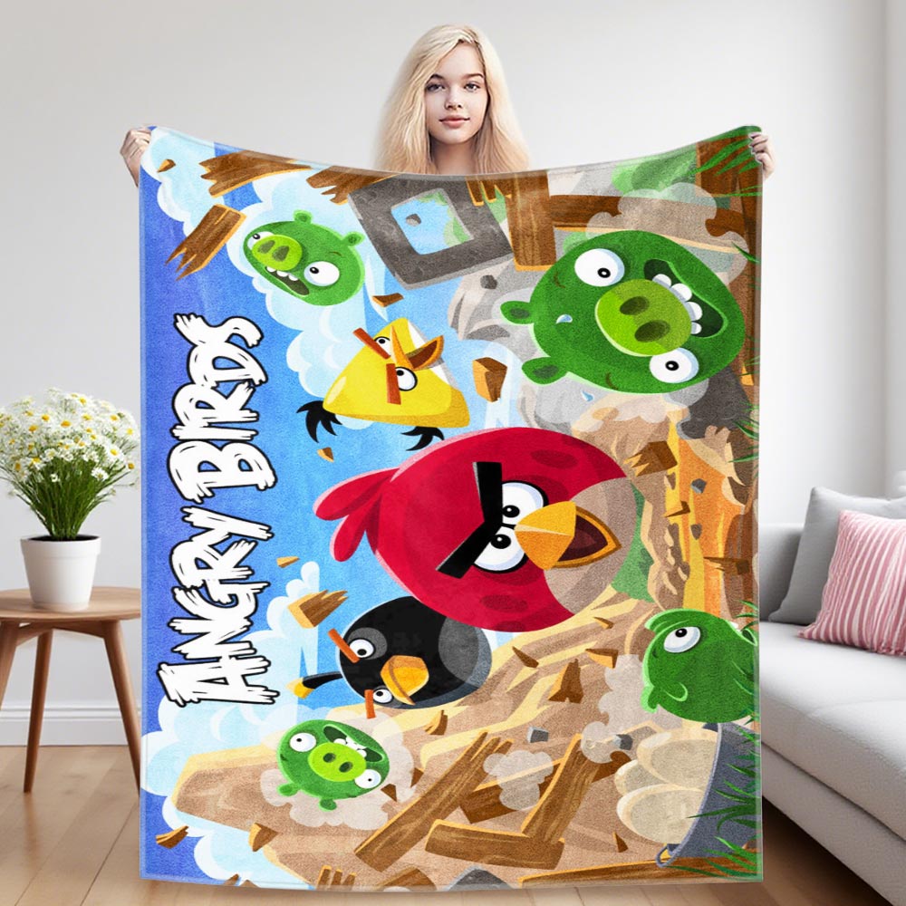 Angry Birds Throw Blanket Birthday Gift for Girl Boy Women Flannel ...