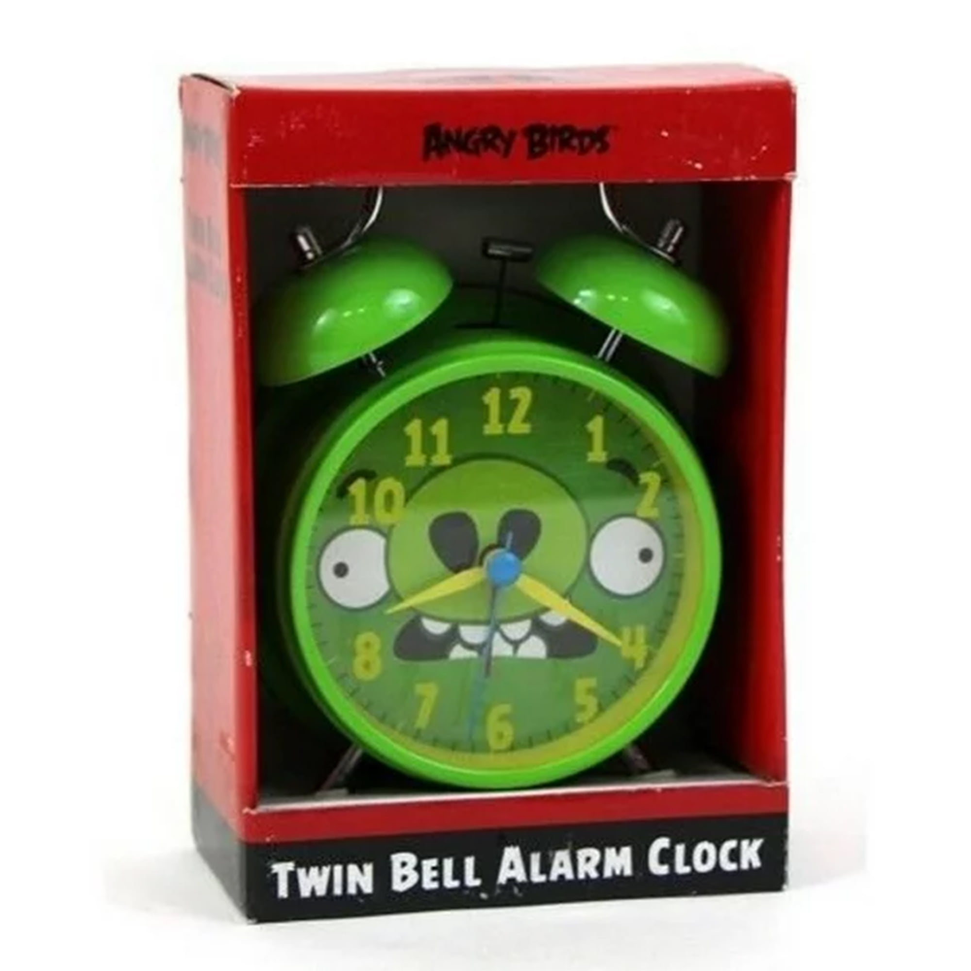 Angry Birds Twin Analog Child Bell Alarm Clock Green Pig - Walmart.com