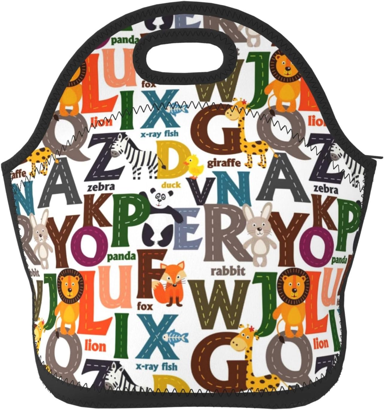 Angry Black Cat Reusable Neoprene Lunch Bag for Women Men Lightweight ...