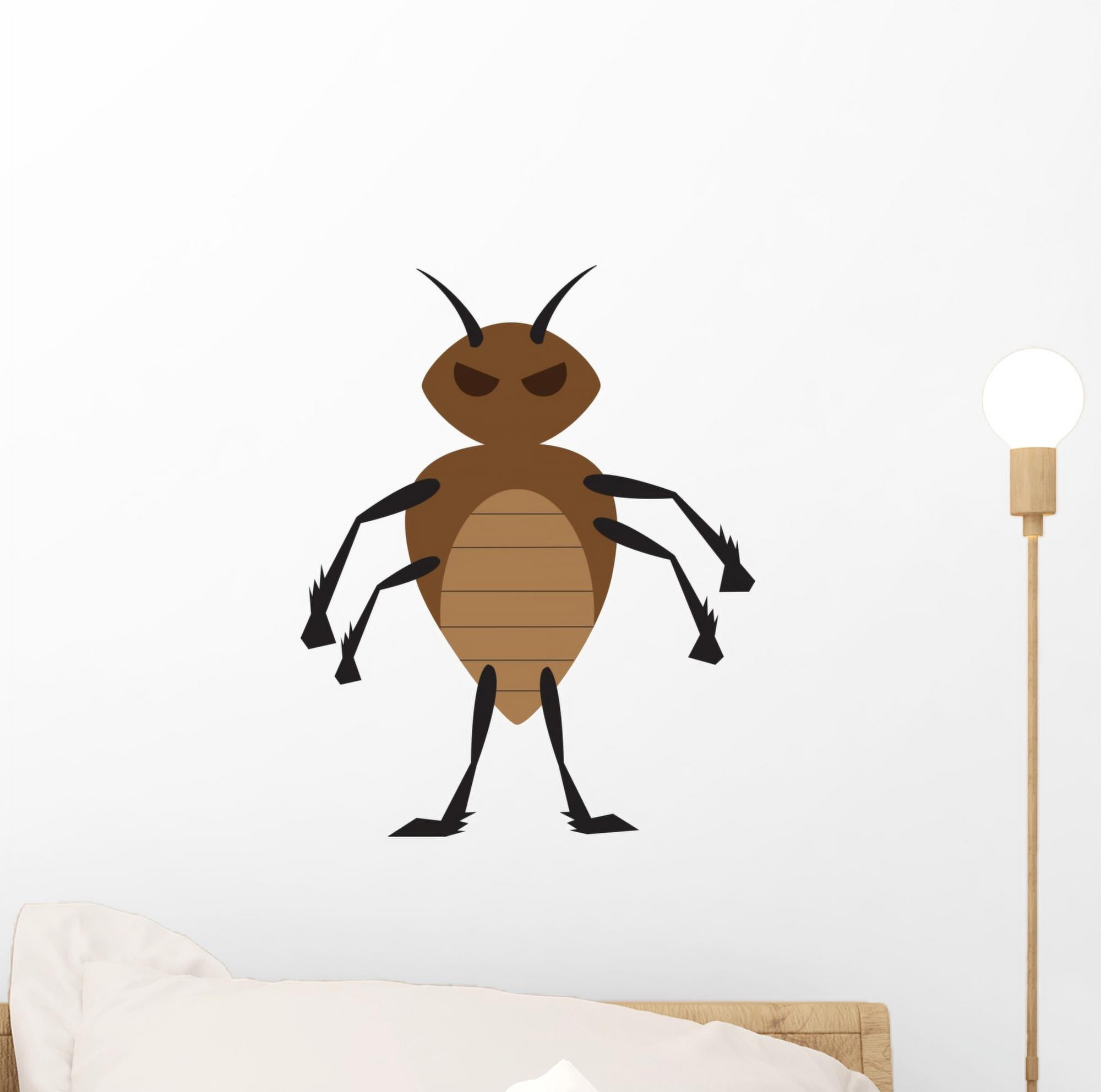 Angry Brown Bed Bug Wall Decal Sticker by Wallmonkeys Peel and Stick ...