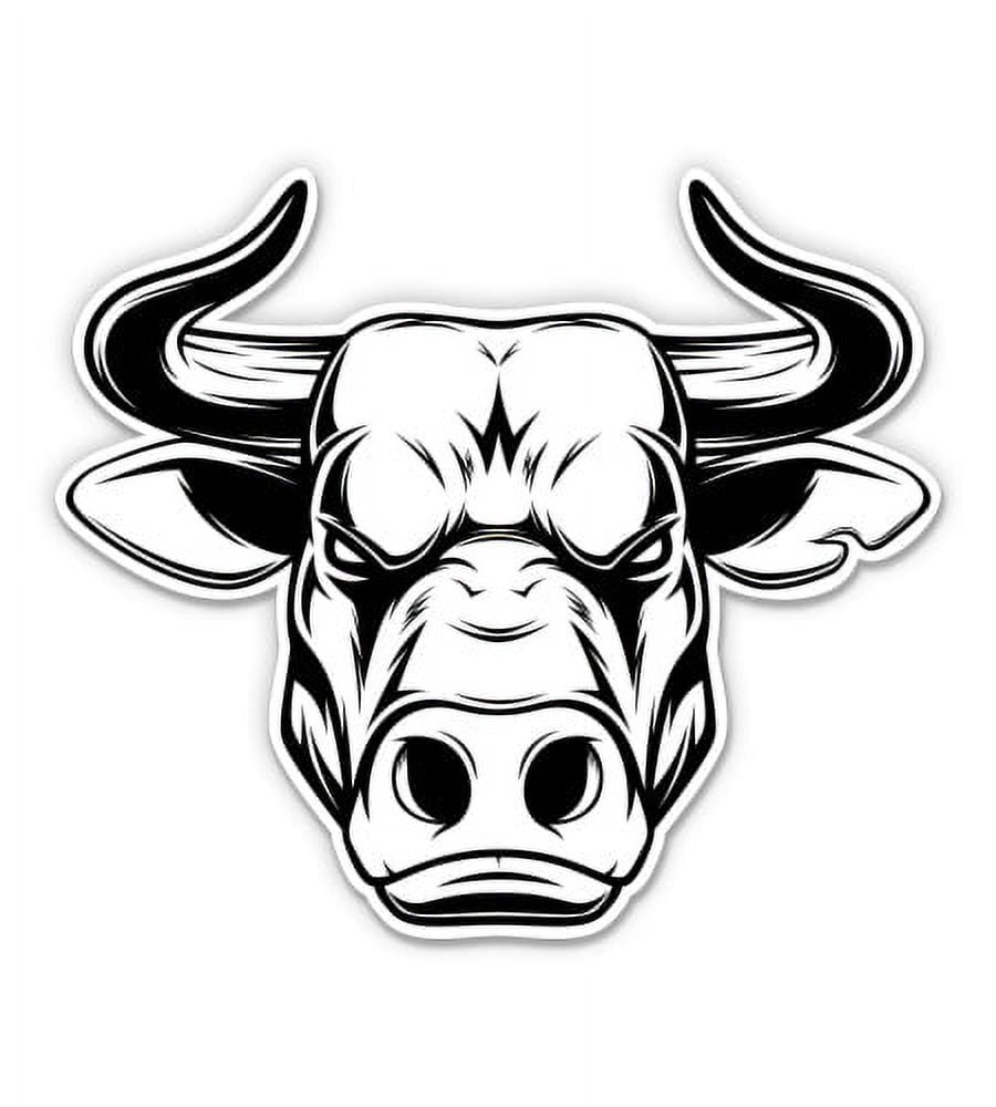 Angry Bull - 12" Vinyl Sticker Waterproof Decal - Walmart.com