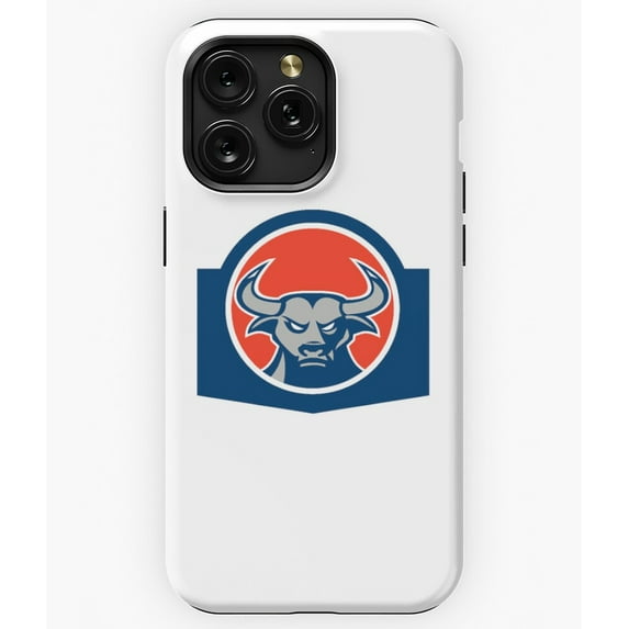 Angry Bull Head Circle Retro Design G7418 Phone Case for iPhone17 16 15 ...