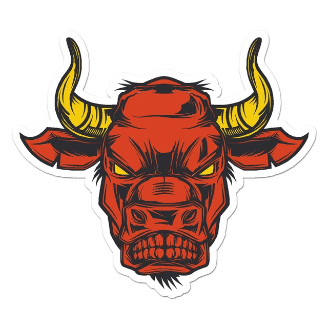 Angry Bull Head Sticker Phone Decal Water Bottle Stickers Car Decals ...