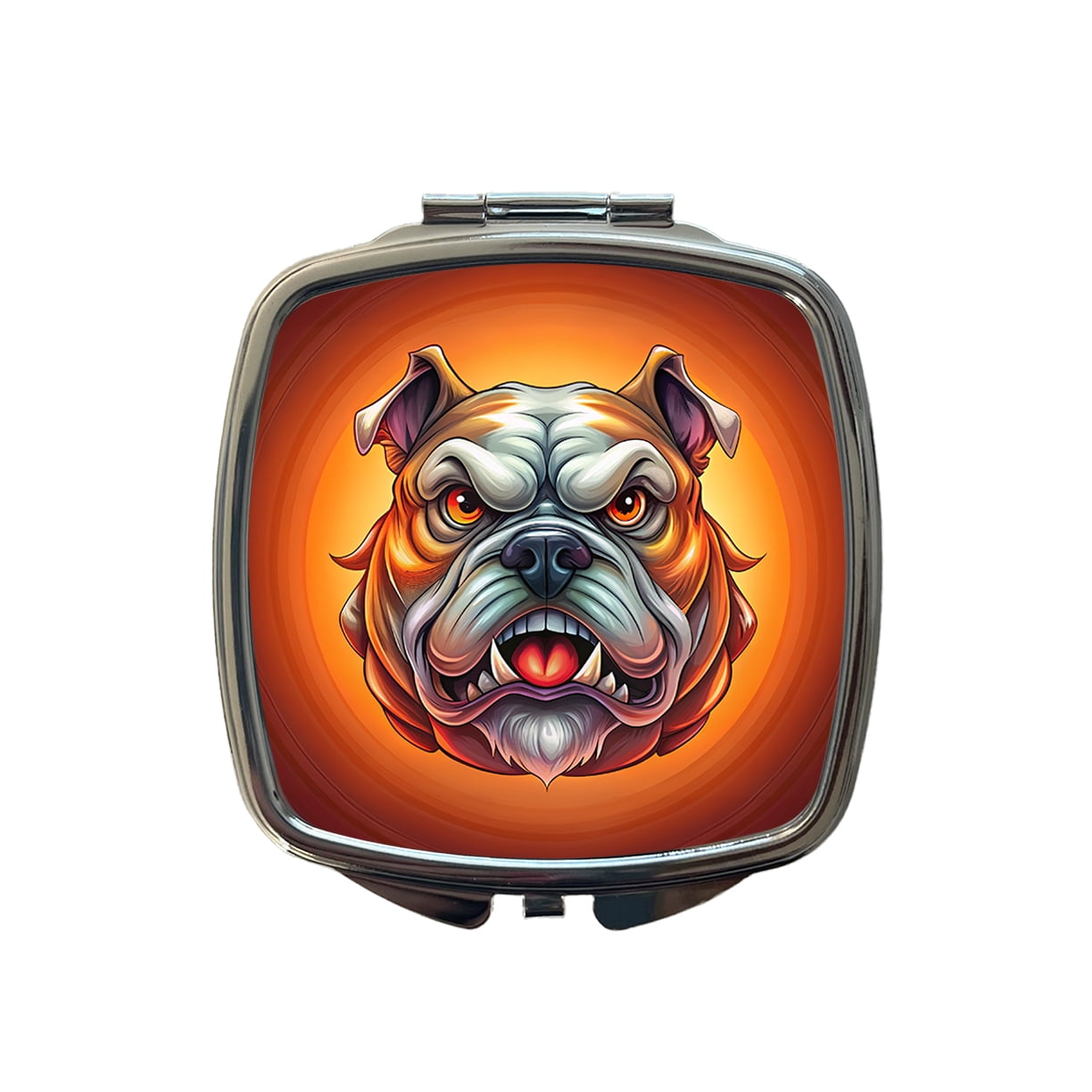 Angry Bulldog Cartoon Face Travel Makeup Handbag Purse Small Pocket ...