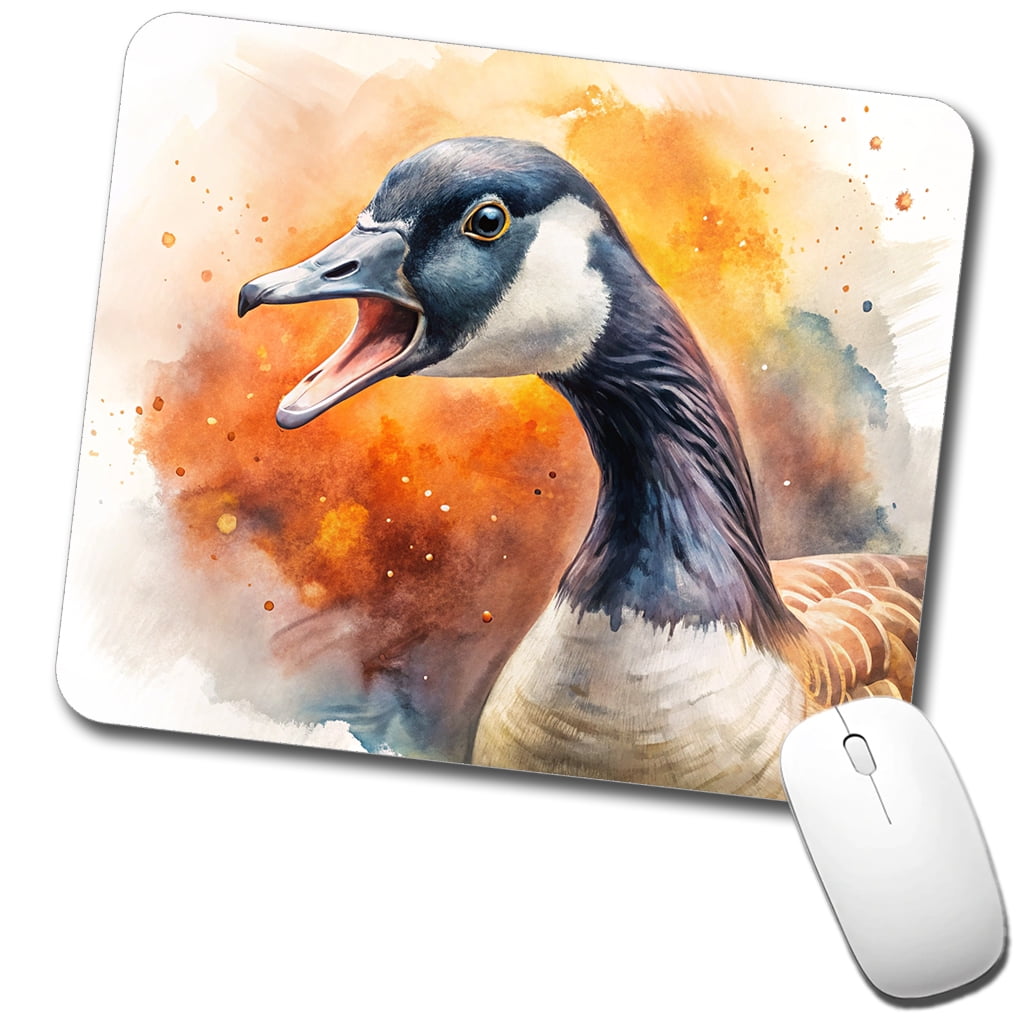 Angry Canadian Canada Goose Watercolor Mouse Pad Low Profile Gaming Mat ...