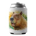 Angry Capybara Watercolor Drink Beer Soda Insulated Sleeve Holder Can ...