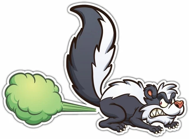Angry Cartoon Skunk Spraying Toxic Fumes Car Window Stickerphone Decal ...