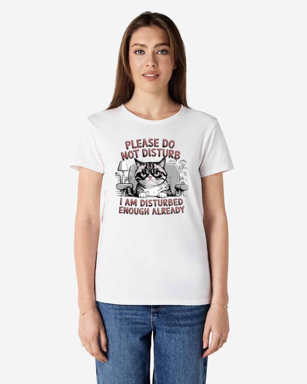 Angry Cat Do Not Disturb Funny Unisex tee , for men & women, up to size ...