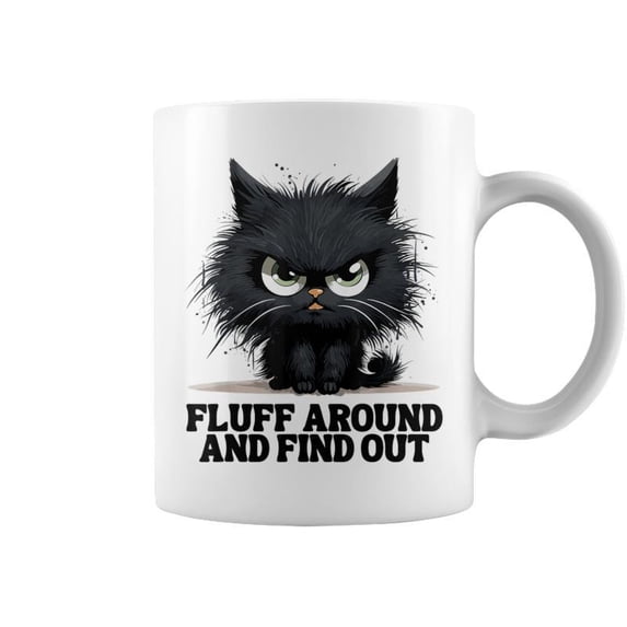 Angry Cat Fluff Around And Find Out Men Coffee Mugs - Walmart.com