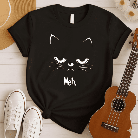 Angry Cat Meh Funny Sarcastic Halloween Costume Unisex T-Shirt V10395 ...