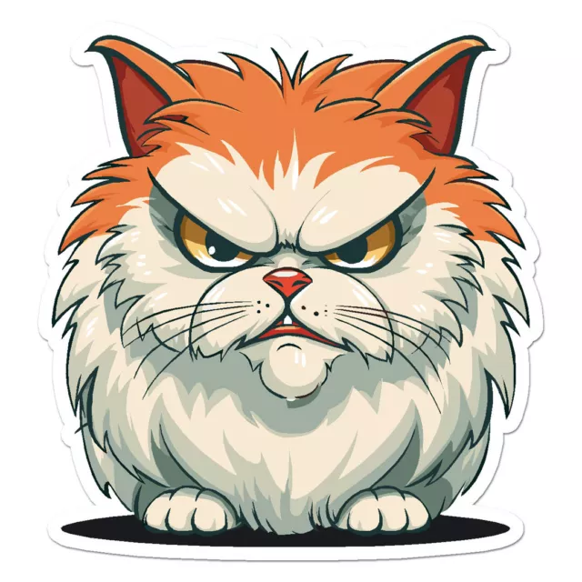 Angry Cat Sticker Phone Decal Water Bottle Stickers Car Decals, Laptop ...