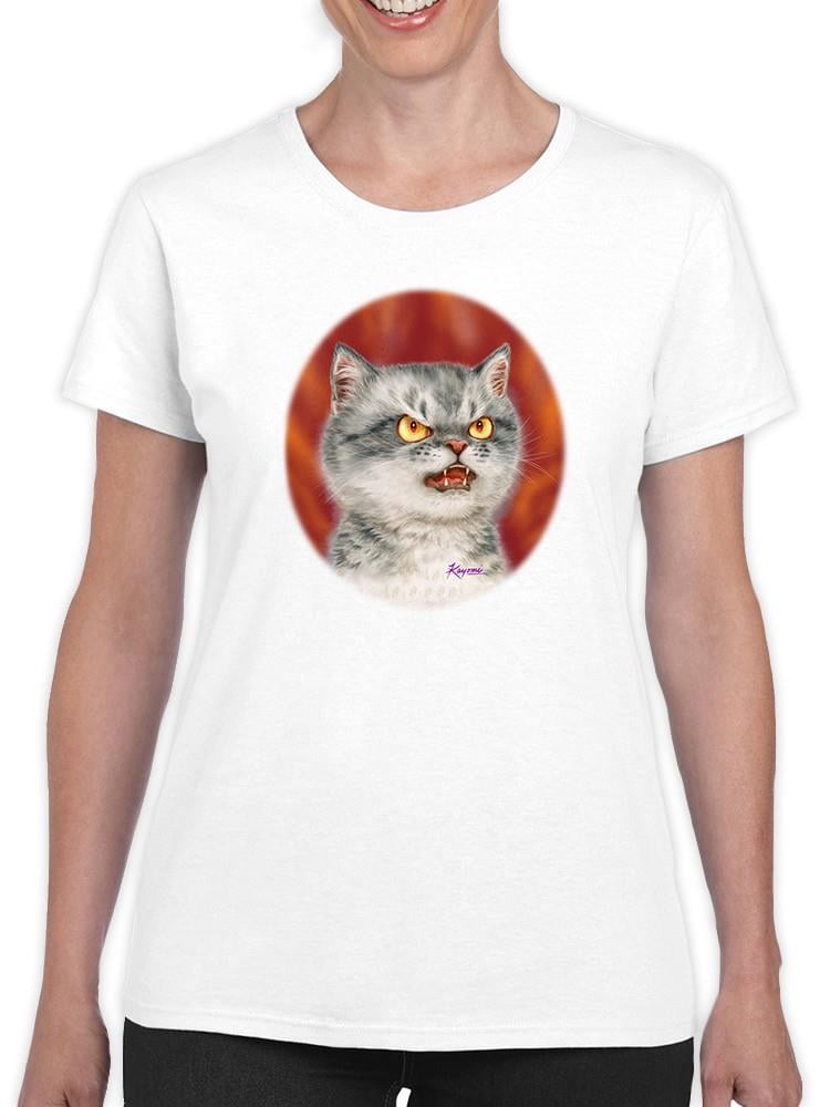 Angry Cat T-Shirt Women -Kayomi Harai Designs, Female 3X-Large ...