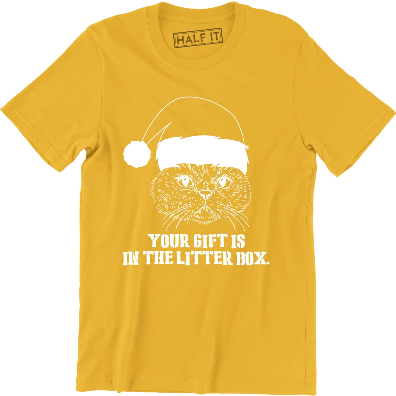 Angry Cat Your Gift IS In The Litter Box - Christmas Men's T-Shirt ...