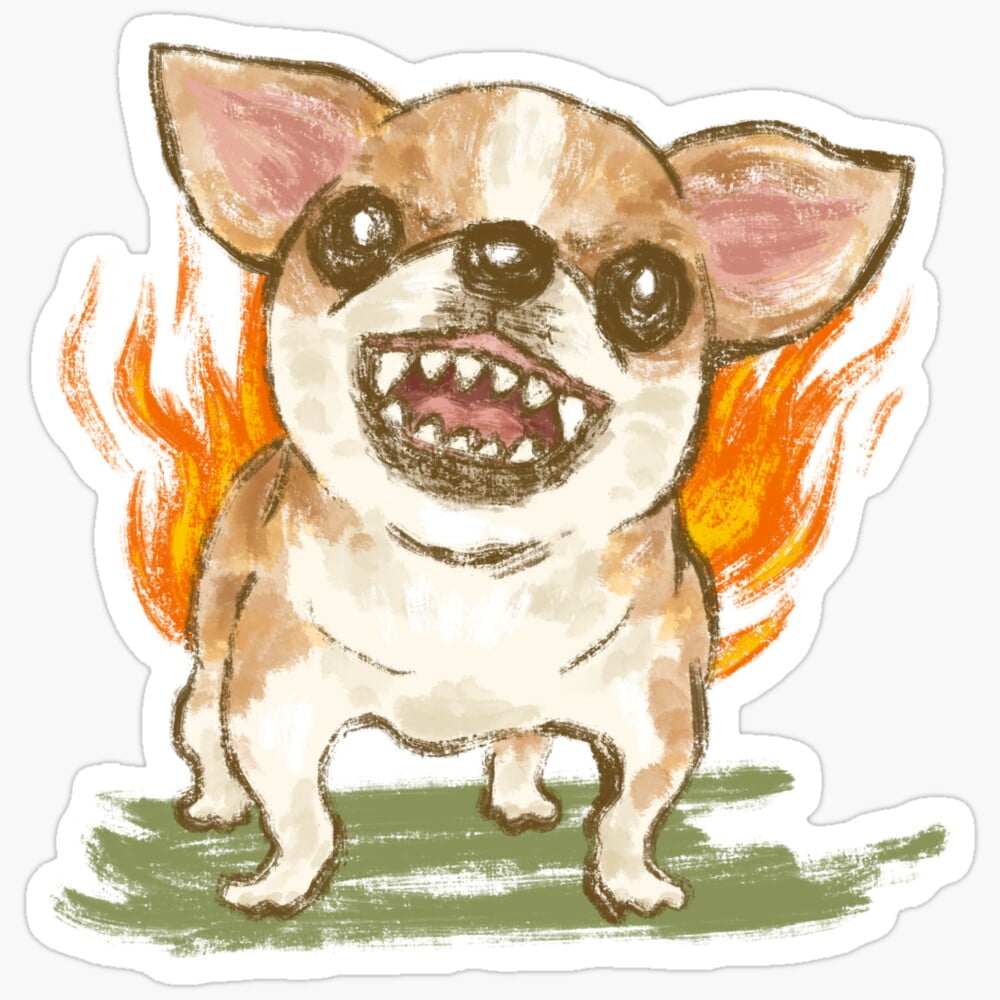 Angry Chihuahua Sticker Phone Decal Water Bottle Stickers Car Decals ...