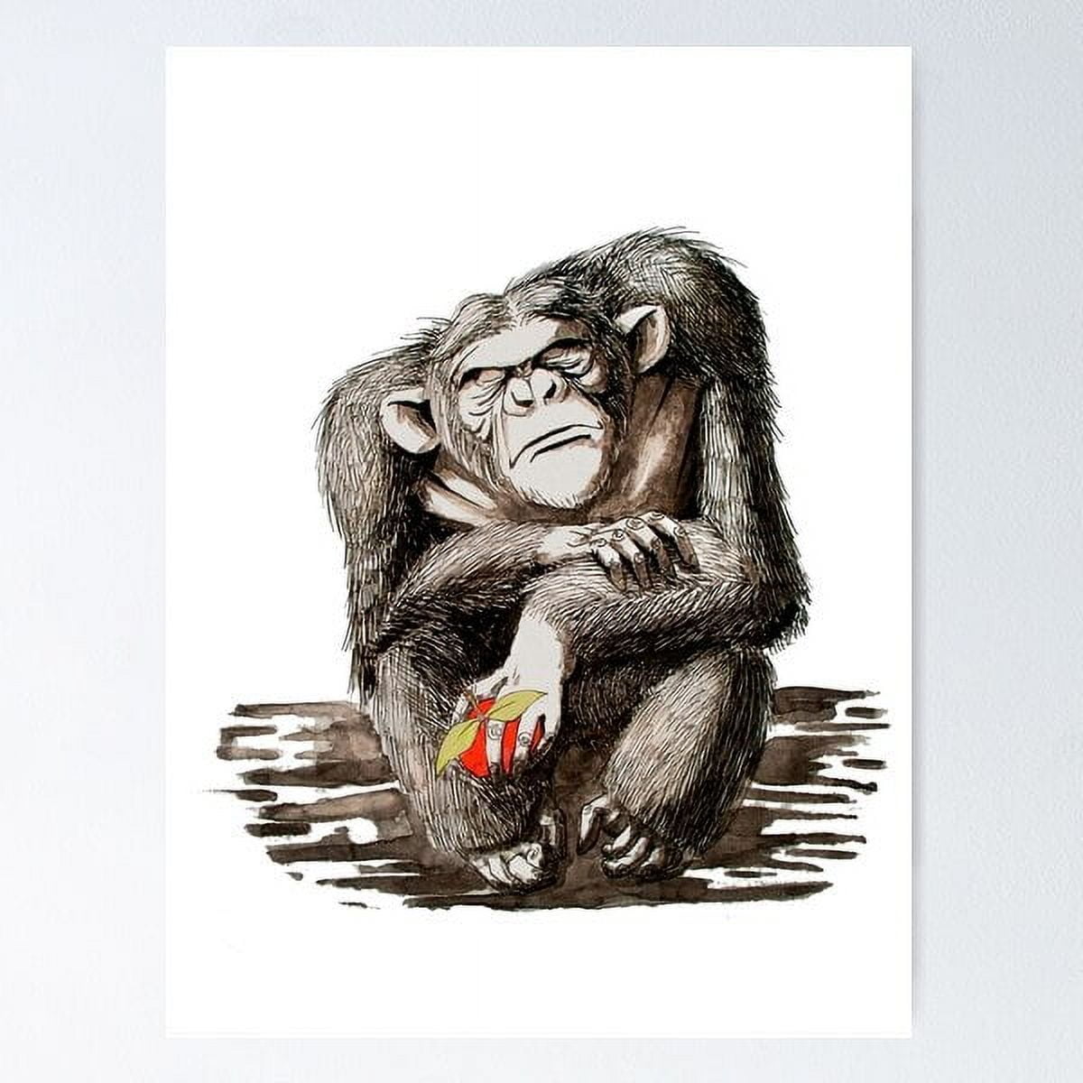 Angry Chimp Poster Wall Art, Modern Wall Decor For Living Room Bedroom ...