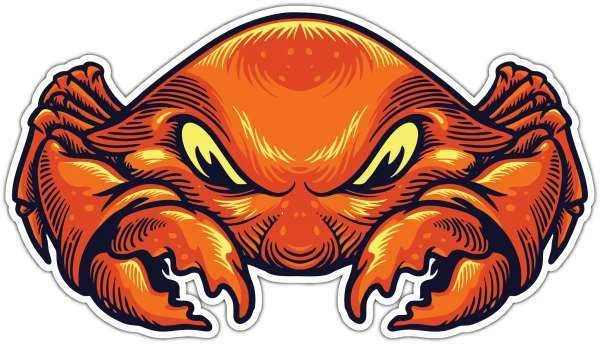 Angry Crab Clamps Sea Life Ocean Car Stickerphone Decal Water Bottle ...