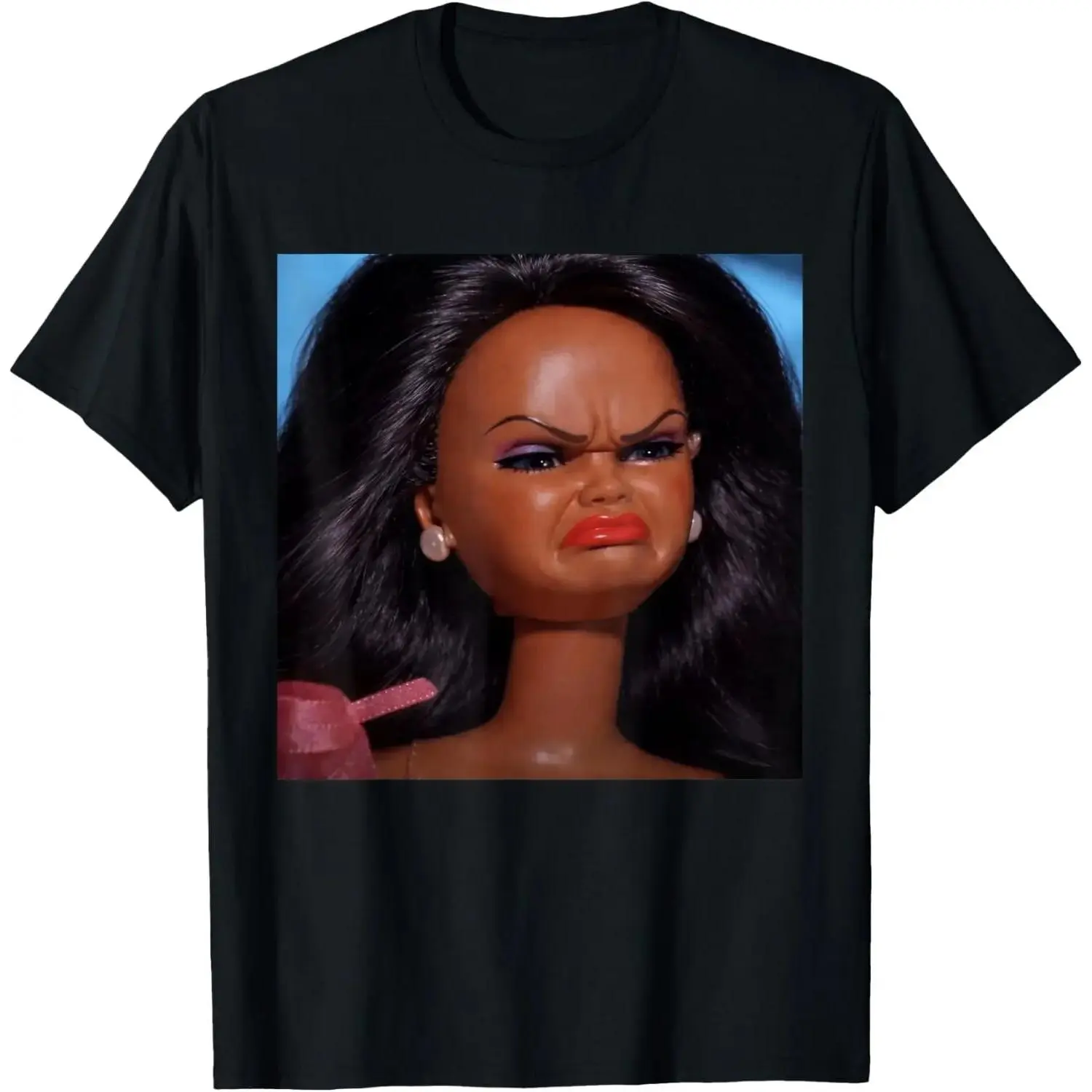Angry Disgusted Black Doll Face Meme Reaction Meme Funny T-Shirt ...