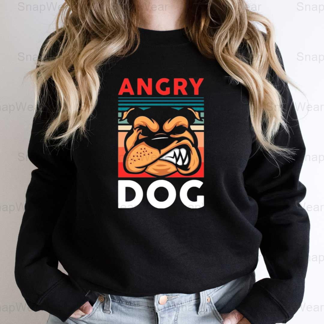 Angry Dog Template Customizable Pet Owner Canine Growl Bark Mad T-Shirt ...
