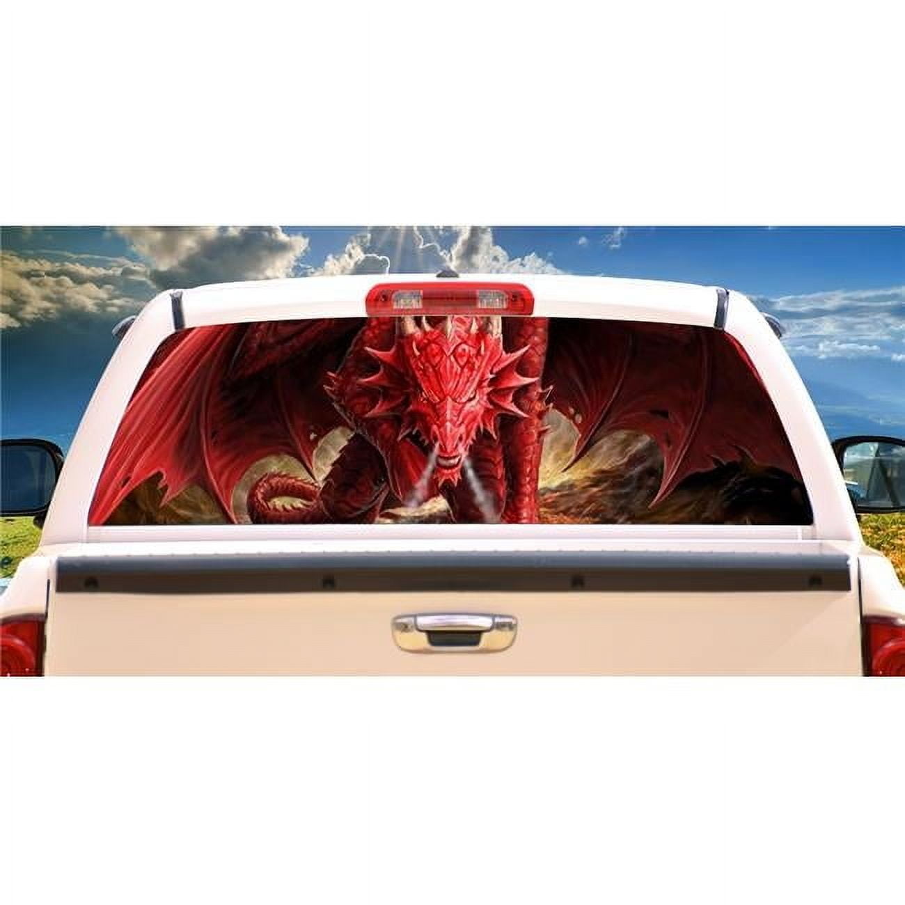 Angry Dragon Rear Window Graphic Truck View Thru Vinyl Back Decal ...