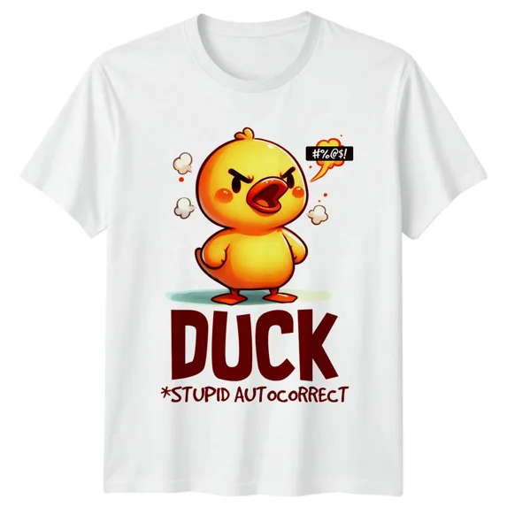 Angry Duck Stupid Autocorrect T-Shirt Animal Pun Tee - Walmart.com