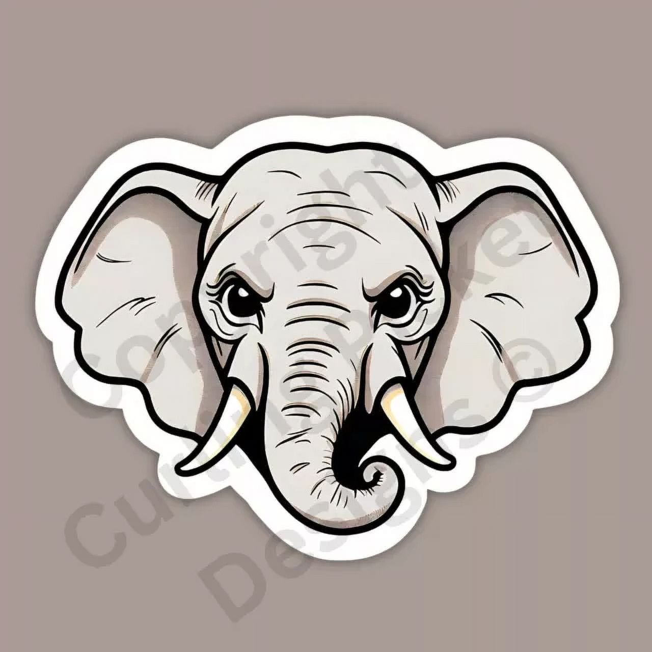 Angry Elephant Cute Wrath Rage Fury Stomp Sticker Phone Decal Water ...